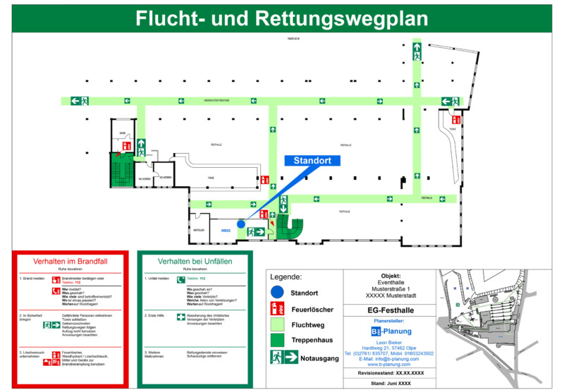 Flucht- und Rettungswegpläne – B-Planung